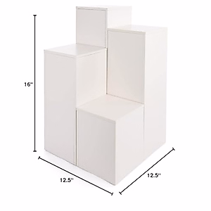 Displays2go Tall Pedestal Display Set, Four Sizes, Particle Board Construction, Melamine Finish - White (WDCUBEWHT0)