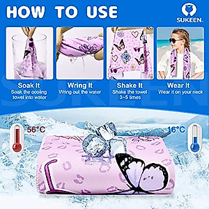 Sukeen Mini Cooling Towels (31 "x9),Kids Beach Towels,Soft Breathable Chill Towels,Microfiber Towels for Boys and Girls Sports,Running,Play,Exercise, School and More Activities.