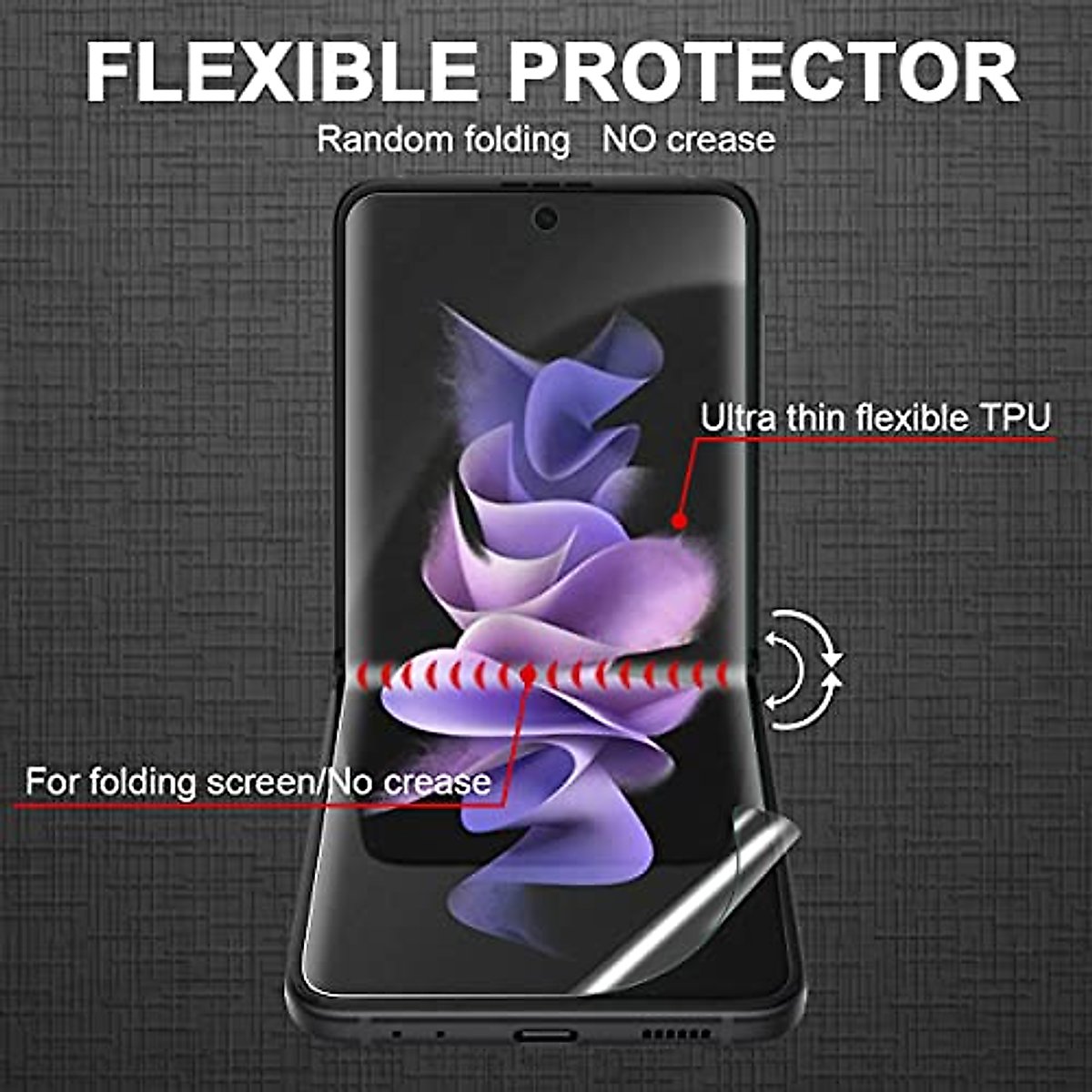 Orzero (3 Sets 12 Packs) Compatible for Samsung Galaxy Z Flip 3 5G Soft TPU Screen Protector, High Definition Premium Quality Edge to Edge (Full Coverage) Bubble-Free (Lifetime Replacement)