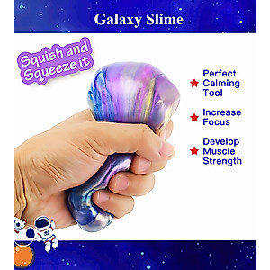 BVEHSR 48 Packs Galaxy Putty Slime, Party Favor for Kids Girls & Boys, Adults, Non Sticky, Stress & Anxiety Relief, Wet, Super Soft Sludge Toy,Easter Basket Stuffers