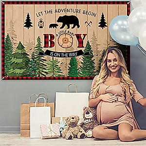 Lumberjack Baby Shower Party Decorations Backdrop for Boy Buffalo Plaid Party Supplies Adventure Themed Party Decorations