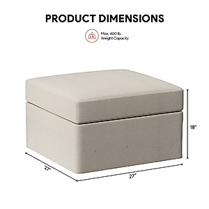 VONLUCE Ottoman Module for Modular Sectional Sofa Couch, 27" x 27" x 18" Square Ottoman Footrest Seat Cube with Storage, Customizable Configuration Lounge Chaise for Living Rooms, Bedrooms, Beige