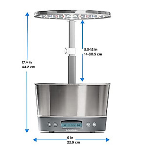 AeroGarden Harvest Elite 360 with Gourmet Herb Seed Pod Kit - Hydroponic Indoor Garden, Stainless Steel