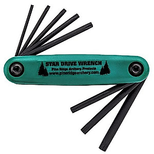 Pine Ridge Archery Star Drive Wrench, Heavy Duty Bow Repair Tool, Rust and Corrosion Resistant, Green