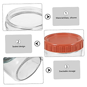 KICHOUSE 4Pcs Leakproof Glass Food Storage Containers with Lids Reusable Yogurt Cups Airtight Glass Jars for Snacks Meal Prep and Kitchen Organization