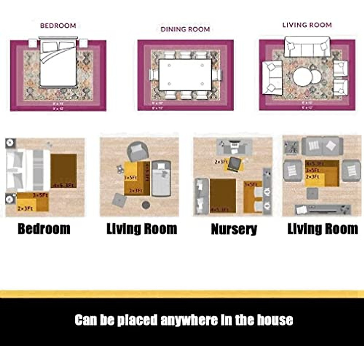 Pink Cartoon Tiger Rug for Living Room 4x6 ft Vintage Boho Rug for Bedroom Washable Funky Boys Girls Room Carpet Non-Slip Cute Abstract Modern Mats