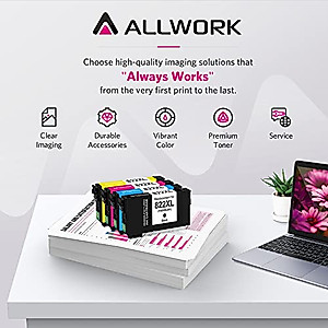 ALLWORK New Version Remanufactured 822XL Ink Cartridges Replacement for Epson T822XL 822 T822 Ink for Workforce Pro WF-3820 WF-4820 WF-4830 WF-4833 WF-4834, Black Cyan Magenta Yellow 4-Pack