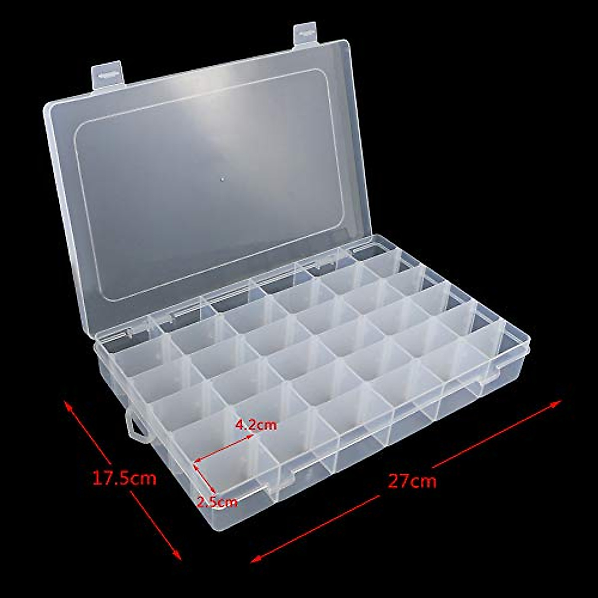 Neworkg 2 Pack Plastic Organizer Container Box with Dividers - 36 Compartment Organizer, Perfect for Fishing Tackle, Jewelry & Screws