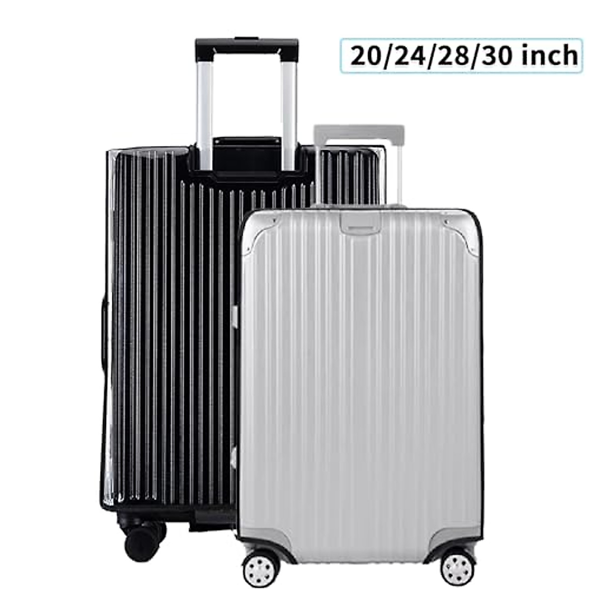 Hsyydzi Luggage Protector Case Clear PVC Suitcase Cover - Dustproof, Waterproof, Scratch-Resistant Luggage Covers for Suitcase, Clear Luggage Protector Cover(28inch-24.2''H * 20''L * 12.6''W)