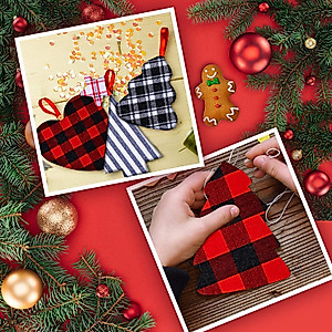 Tatuo 10 Pieces Christmas Fabric Squares Bundles 10 x 10 Inch Buffalo Plaid Cotton Fabric Squares Charm Precut Checked Quilting Fabric for Christmas Holiday DIY Sewing Crafts