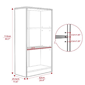 Sunon 3 Shelf Wood Bookcase Freestanding Display Shelf Adjustable Layers Bookshelf for Home Office Library Small Narrow Space (Black, 3-Layers)