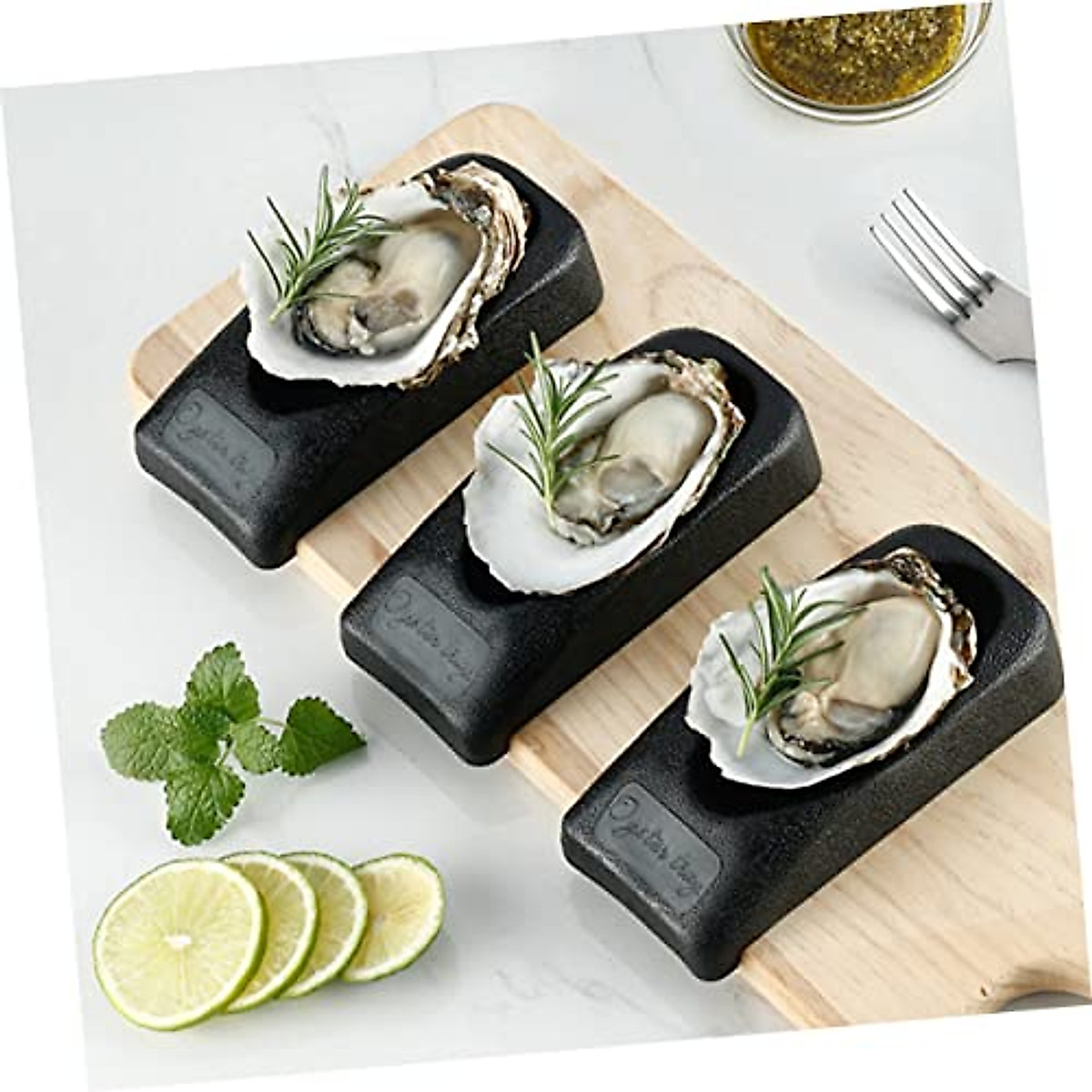 Angoily Oyster Seat Mini Tools Wood Tools Plastic Stand Wood Oyster Shucker Household Shellfish Opener Tool Seafood Open Machine Oyster Opening Tool Oyster Trays Oyster Holders Black Pvc