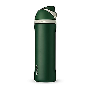 Owala Harry Potter FreeSip Insulated Stainless Steel Water Bottle with Straw for Sports and Travel, BPA-Free, 24-Ounce, Slytherin & 2-in-1 Water Bottle and Straw Cleaning Brush, Smokey Blue