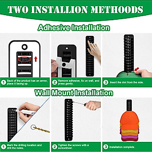 NAZZO Hat Rack for Baseball Caps, Hat Holder Organizer Display for Wall, Door, Closet, Bedroom, 1Pack Holds Up To 16 Hats, Adhesive or Drilling Double Use Cap Storage Hook, Black