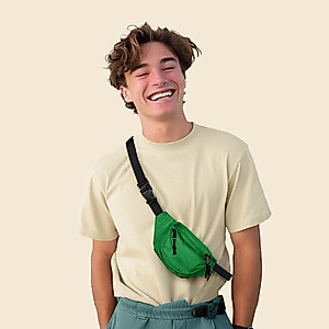 DALIX Fanny Pack w/ 3 Pockets Traveling Concealment Pouch Airport Money Bag (Green)