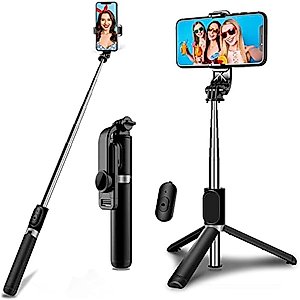Selfie Stick Tripod with Remote Phone Recording Stand, Travel Tripod for iPhone Cell Phones, Cellphone Filming Tripod Travel Necessories Gift for Men Women, Tripode para Celulares Tripie para Celular