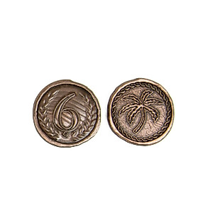 The Broken Token Prop Coins - Wondrous Metal Replica Coins for 7 Wonders, Pack of 57 - Fantasy Novelty and Replica Coins