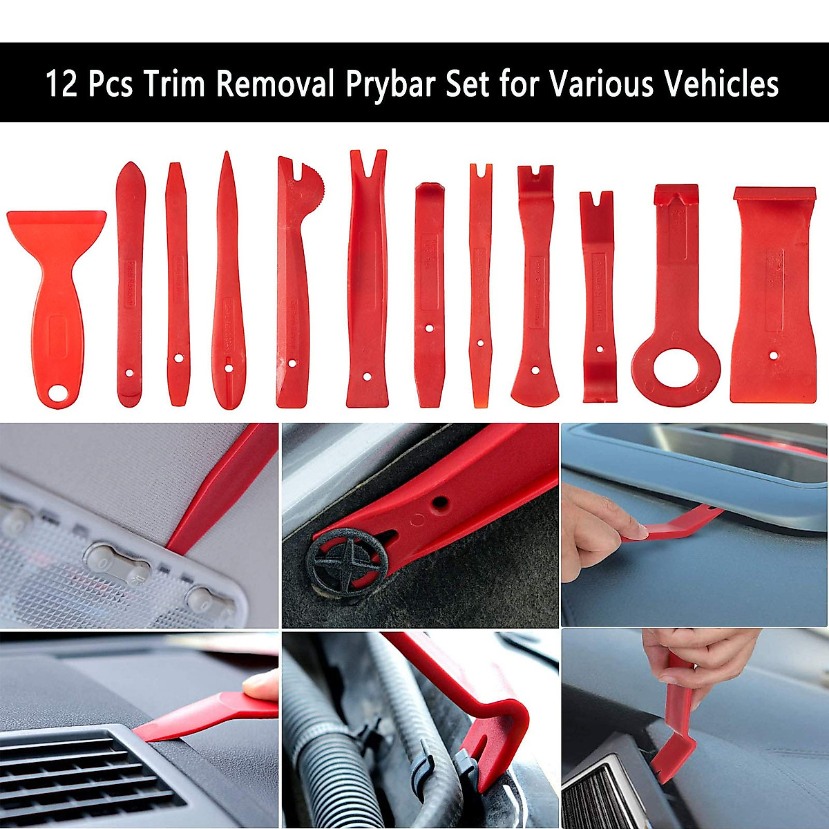 Uolor 268 Pcs Trim Removal Tool Kit, Car Pry Tool Kit Door Panel/Radio/Stereo/Terminal Removal Tool Set, Auto Clip Pliers Fastener Remover Panel Removal Tool Kit, Pry Tool Set with Storage Bag