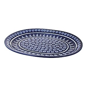 Blue Rose Polish Pottery Winter Nights Large Serving Platter