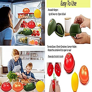 AISIBO Lemon Storage Containers, Lime Saver Fresh Set and Line Lime Saver Fresh Keeper Fruit Storage Holder for Fridge