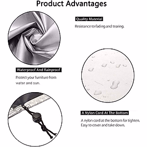 LSYALUCK Outdoor Sofa Cover, Heavy Duty Waterproof Patio Oversized Sectional Cover, Rectangle Patio Ottoman Cover, Patio Side Table Cover, for Loveseat & Bench 70x70x70cm