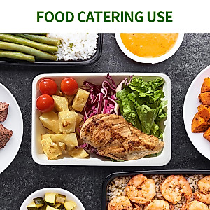 AICHEF 50 Pack 30 oz Compostable Deep Dish Plates, Rectangle Deep Disposable Plates Trays for Burger, Nacho, Taco Salad, Popcorn Snack - 9x6x1.8 inch