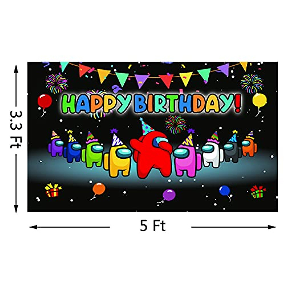 ZEADERS Video Game Theme Party Supplies Photography Backdrop Baby Happy Birthday Party Banner Photo Background Cake Table Decoration for Indoor Outdoor Living Room Yard (5x3.3ft)