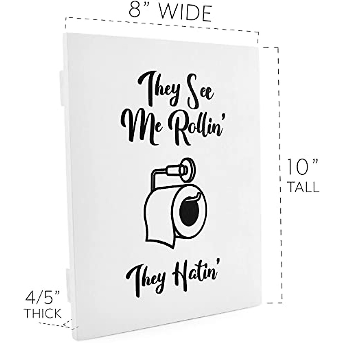 Decorae Wooden Funny Bathroom Signs (Set of 3); Cute Humorous Wall Art Each 10 x 8 Inches