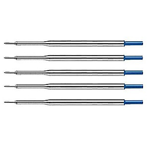 5 Genuine Intrepid flawless flow Medium Refills for Papermate Lubriglide, Aspire, PhD Pens, Bulk Packed (BLUE)