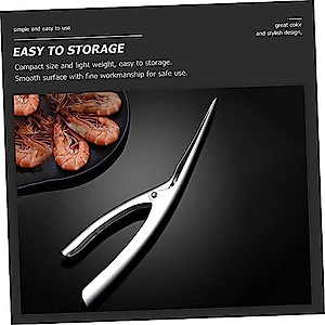 RORPOIR 1 Set Stainless Steel Shrimp Opener Shrimp Cutter Seafood Deveiner Shrimp Cleaner and Deveiner Tool Oyster Crackers Tools for Fish Scale Remover Shrimp Cleaning Supplies