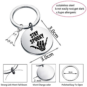 TGBJE Halloween Party Gift Stay Spooky Keychain Halloween Ghost Gift Halloween Horror Gift Trick or Treat Gift (stay spooky kc)