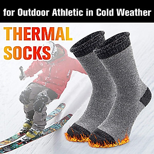 Busy Socks Winter Warm Thermal Socks for Men Women Extra Thick Insulated Heated Crew Boot Socks for Extreme Cold Weather, Medium, 1 Pair Dark Grey