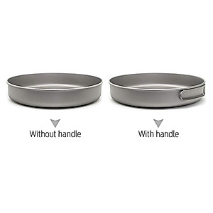 Doorslay Ultralight Titanium Frypan Titanium Pan with Folding Handle Outdoor Camping Hiking Picnic Cooking Frying Pan Skillet Griddle Tableware Cookware