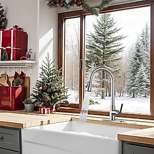 Pull Out Kitchen Faucets Single Handle High Arc,Single Level Stainless Steel Kitchen Sink Faucets with Pull Down Sprayer (Brushed Nickel)