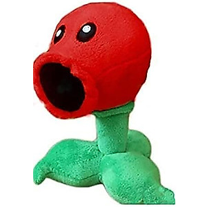 CNRPLAT PVZ Peashooter Plush PVZ Game Red Cute Stuffed Animals Figure Toy for Birthday, Hallowen Zombies Valentinas, Christmas, Super Gift Toy for Boys, Girls (9'' Red Peashooter Plush)