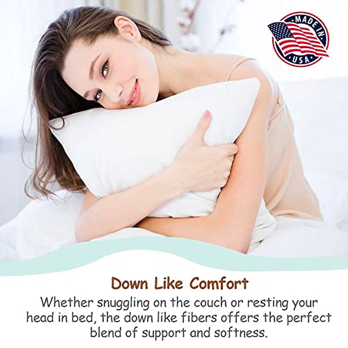 Pillowflex Synthetic Down Pillow Insert - 14x20 Down Alternative Pillow, Lumbar Pillow Insert for Sham - Back Pillow, Travel Size Pillow - Polyester Neck Pillow - 1 Decorative Pillow Form