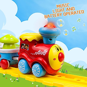 DeXop Baby Toys Train Set-Musical Electric Train with Tracks Building Blocks-Toddler Train Educational Preschool Learning Gift for 12 18 Month 1 2 3 4 5 Year Old Boys Girls-Cars Toy for Kids Birthday