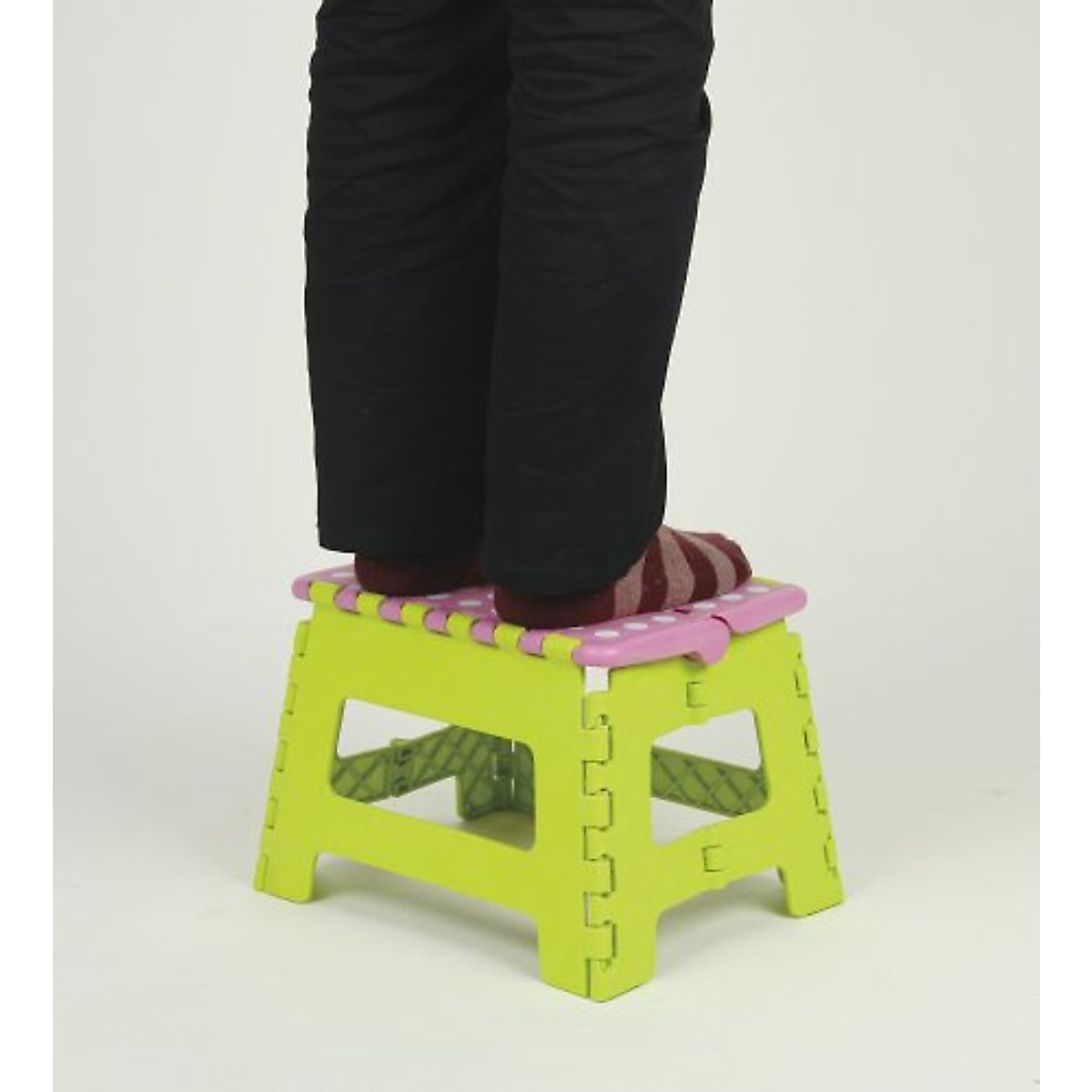 AZUMAYA BLC-312OR Cluster Stool, Folding Step Stool, Large, Orange