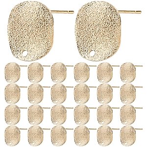 MILISTEN 30pcs Stainless Steel Earrings Posts Round Blank Peg Earrings Posts Flat Pad Ear Stud Components Earring Making Findings for Earring Making DIY Crafts(Golden)