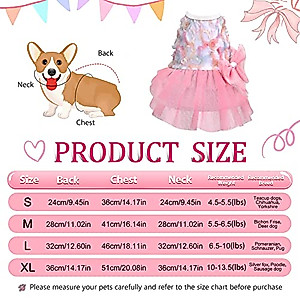 BOTEWO Pink Dog Dress Summer Sleeveless Pet Tutu Wedding Dresses Lovely Puppy Party Apparel Clothes(Pink,M)
