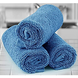 Utopia Towels [12 Pack Premium Wash Cloths Set Towel (12x12 Inches) 100% Cotton Ring Spun, Highly Absorbent and Soft Feel Essential Washcloths for Bathroom, Spa, Gym, and Face Towel (Electric Blue)