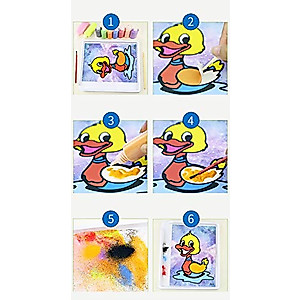 Berry President Sand Painting Cards Art Kids Coloring DIY Paper Craft Kit with 12 Bottles Colored Sand for 4 5 6 7 Year Old Children Kids (12 Bottles, Green)