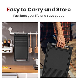 GASLAND Rectangular 2-in-1 Cast Iron Grill/Griddle Pan with Handles, Non-Stick & Non-Rust Coating for Induction Cooktop