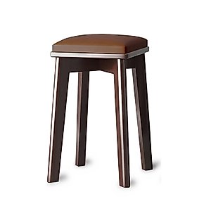 Rukulin Wood Stool with Padded Seat Stackable Stools for Home Kitchen Office School (2Pack)