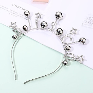 CEALXHENY Disco Ball Headbands for Women Rhinestone Star Hairband Glitter Mirrorball Headbands 70s 80s Disco Costume Outfits Music Concert Hair Accessories Holiday New Year Party Favors (Pattern A)
