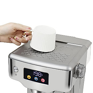 Homtone Espresso Machine 20 Bar, Stainless Steel Espresso Machine with Milk Frother for Cappuccino, Latte, Touch Screen Espresso Coffee Maker for Home (Modern)