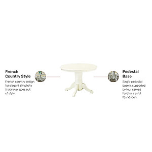 Homestyles Warwick Dining Table, W-42”, D-42”, H-30”, Off White