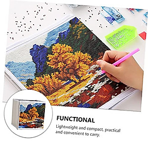 EXCEART Rhinestone Craft 1 Set Box Folding Embroidery Organizer Drill Foldable Beads Art Storage Case Drilling Painting Paintings Kit DIY Diamond Tools Desktop Point Beads Painting Box