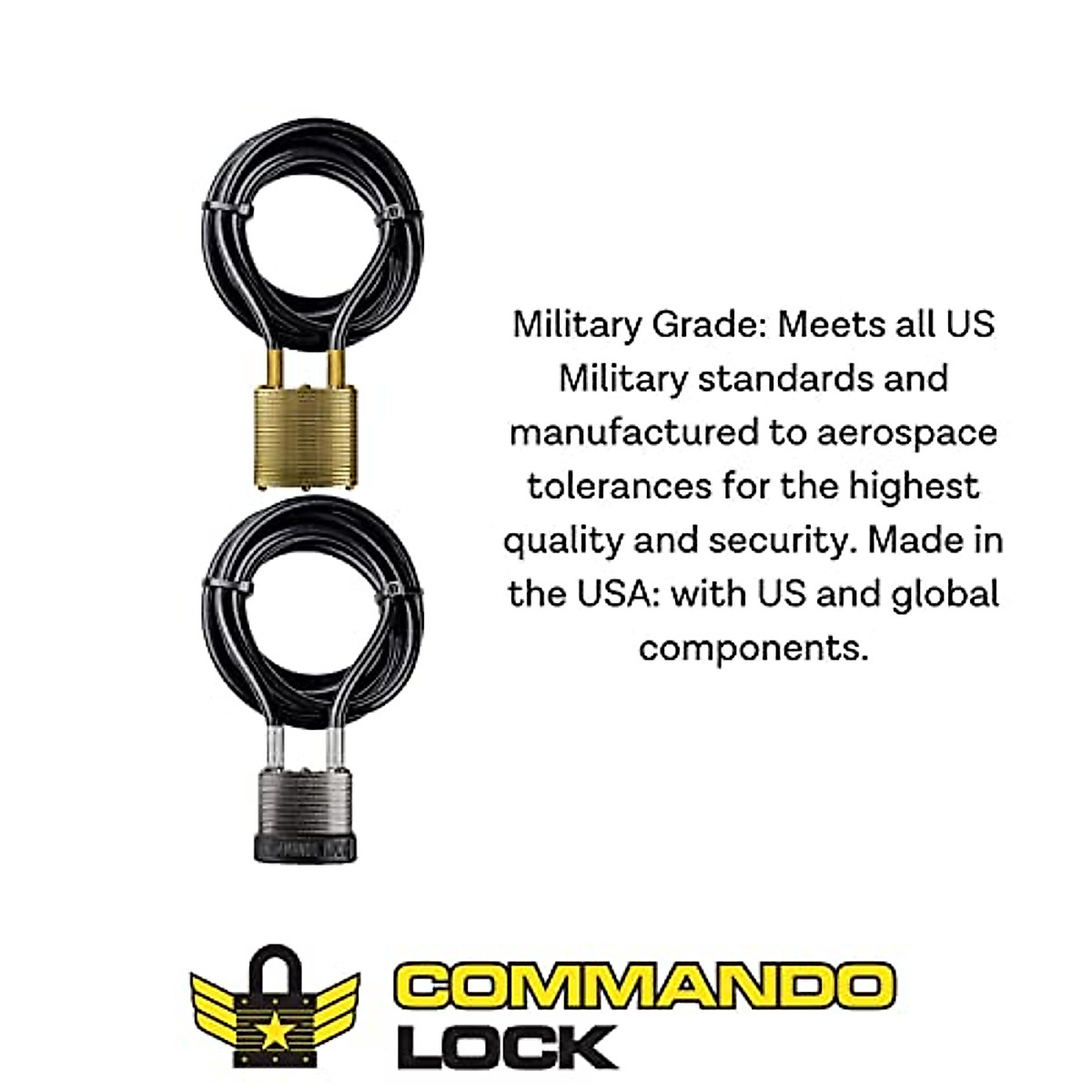 Commando | Cable Lock Steel | Military-Grade | 8 Ft.