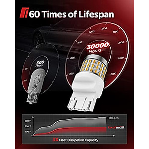 Torchbeam T20 7443 7440 LED Turn Signal Light Bulbs 7444NA 7442NAK, Amber Yellow W21W 7441 7444 LED Bulbs with Projector Replacement for Parking Front Rear Turn Signal Lights